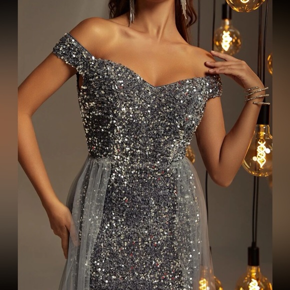 Dresses | Luxe Off Shoulder Mesh Detail Party Formal Prom Wedding ...